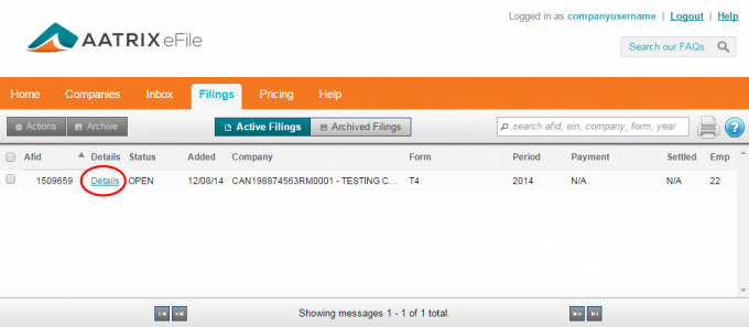 Filing Status - XWiki
